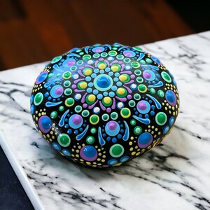 Mandala Dotted Rock Art One of a Kind Creative Hand Painted - Etsy
