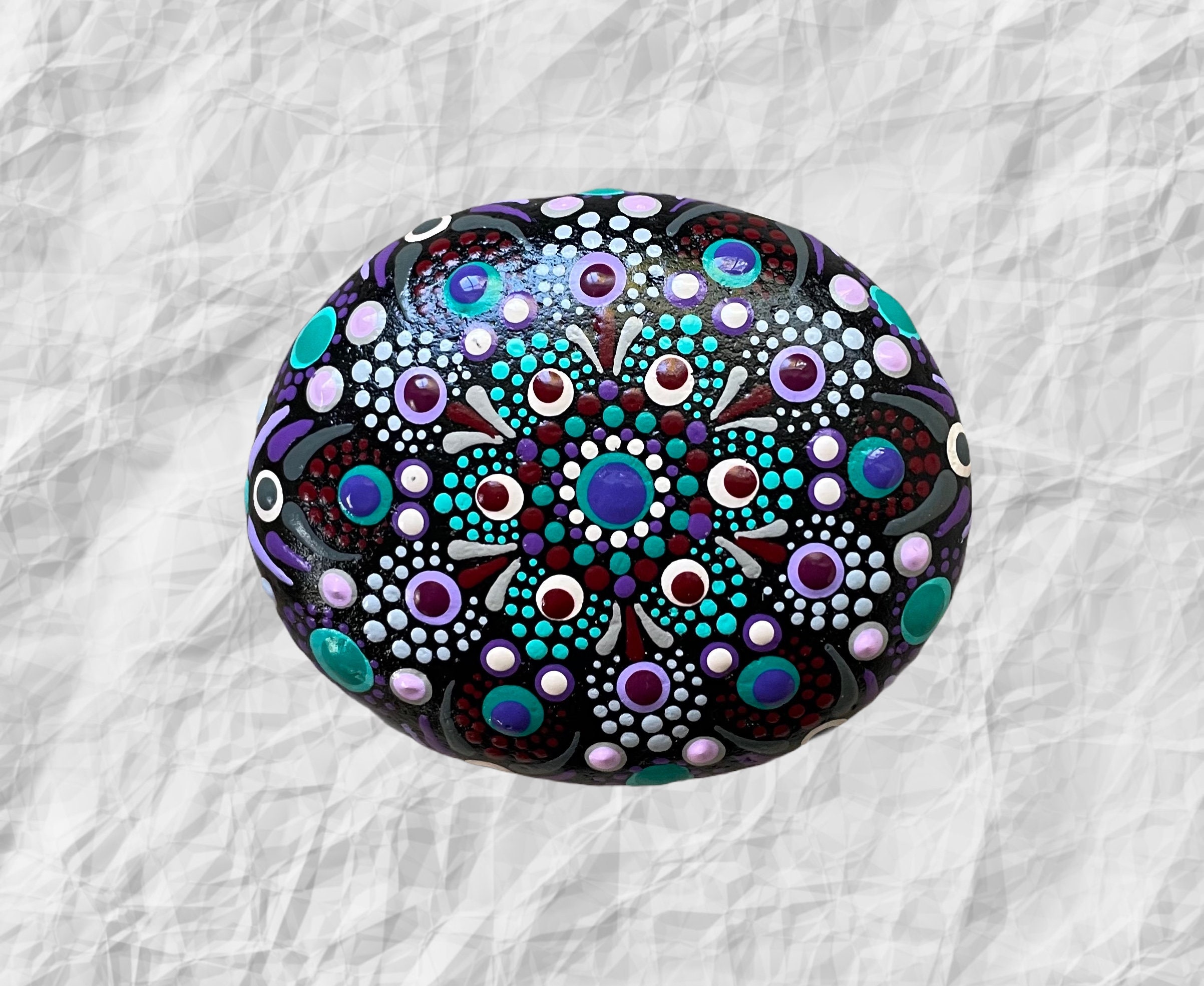 Hand Painted Mandala Stone Art Dotted Rock Art Garden or Home - Etsy