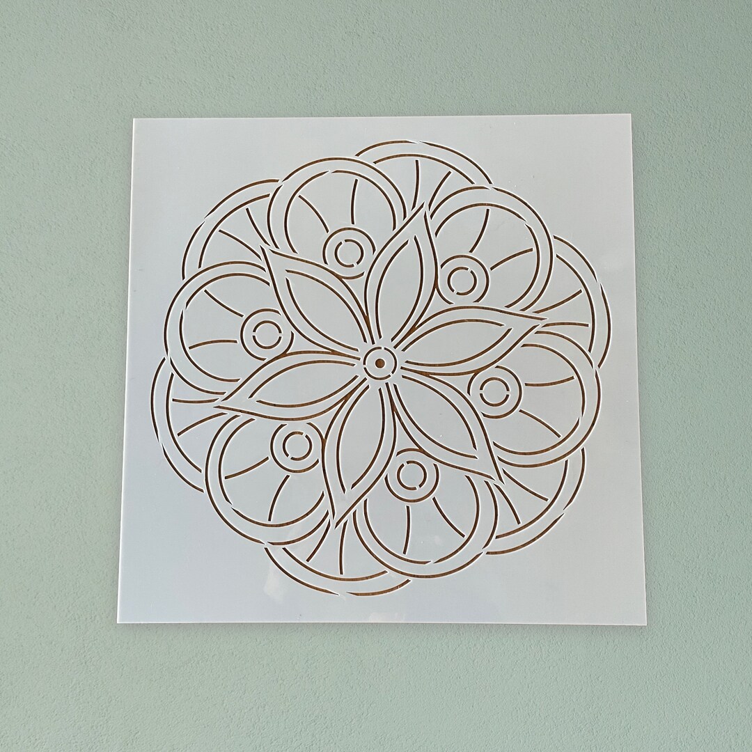 Custom Mandala Dot Art Stencil, 10"x10" Reusable, Flexible 3D Mandala ...