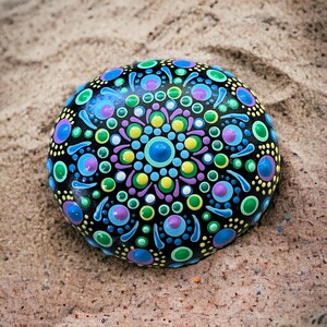Mandala Dotted Rock Art One of a Kind Creative Hand Painted - Etsy