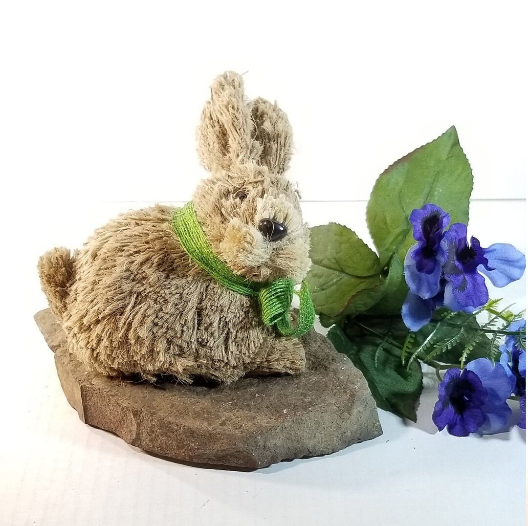 Woodland Animal Burlap / Buri Bristle Brush Rabbit Bunny Critter Fiber ...