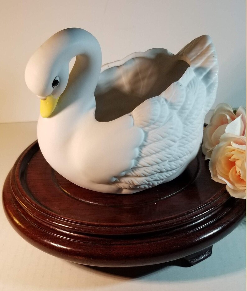 Vintage Homco Ceramic Swan Planter Bowl - Etsy