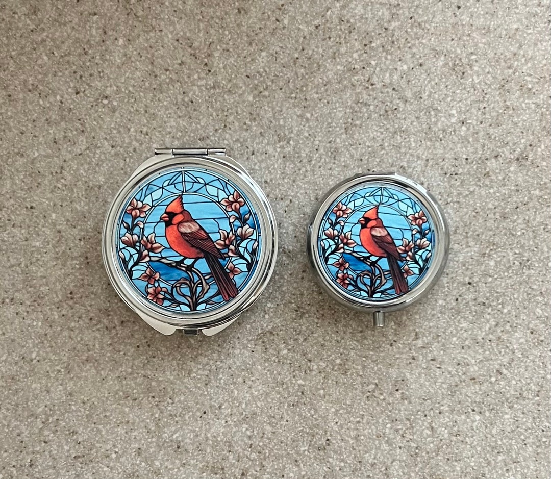 Cardinal Pill Box Case | Trinket Box | Jewelry Box | Red Bird Pill Box ...