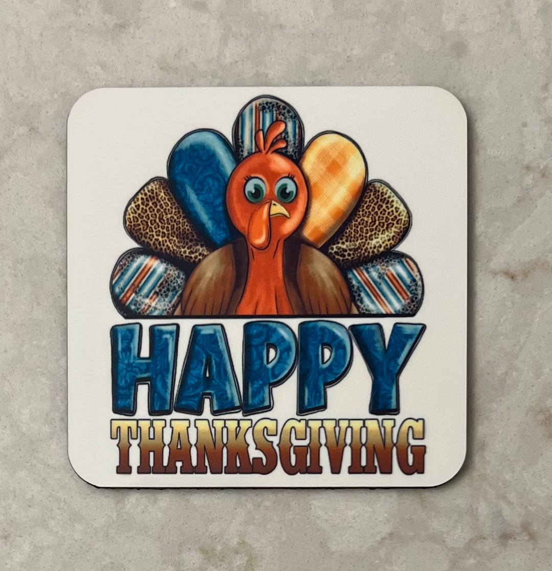 Thanksgiving Turkey Beverage Coasters / Turkey Coaster Gift ...