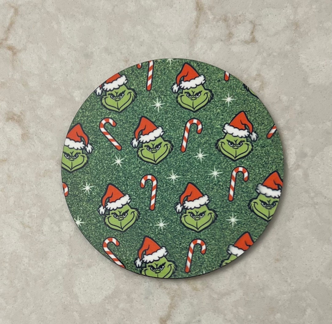 Grinch Beverage Coasters / Christmas Hostess Gift /christmas Tree ...
