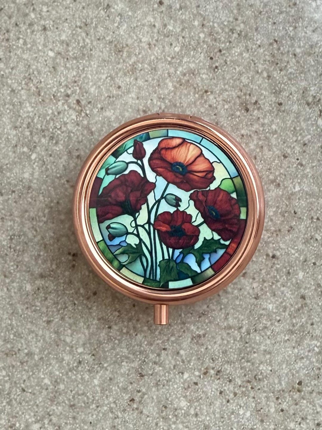 Rose Gold Pill Box Case | Rose Gold Trinket Box - Etsy
