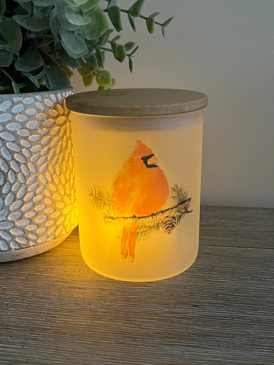 Candle Holder Cardinal Candle Holder Red Bird Candle Holder - Etsy