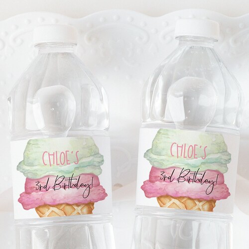 Ice Cream Water Labels Ice Cream Labels Here's the - Etsy