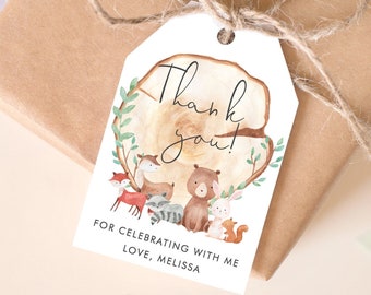 Woodland Name Tag Stickers Printed Woodland Baby Shower Name Tag Labels ...