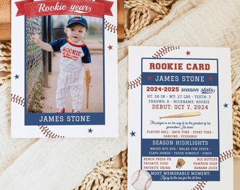 Baseball Players Card Rookie of the Year Trading Card First Birthday ...