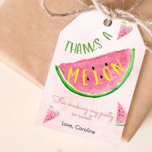 Watermelon Happy Birthday Banner One in a Melon Birthday | Etsy
