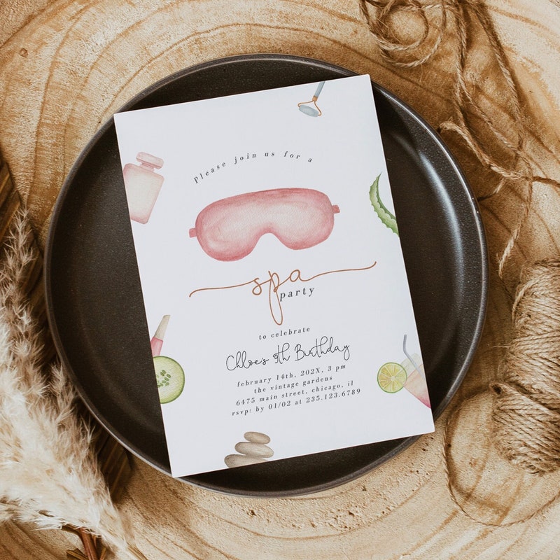 Spa Party Invitation - Etsy