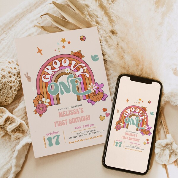 Flower Power Birthday Invite - Etsy