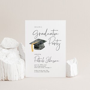 Graduation Party Invite Template, Modern Graduation Invitation, Grad ...