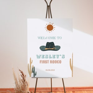 Editable Wild West Birthday Welcome Sign, Western Party Reception ...