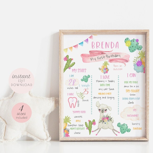 Llama First Birthday - Etsy