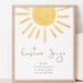 Editable Sun Custom Sign Template Boho Sun First Birthday - Etsy