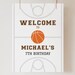 Editable Basketball Birthday Welcome Sign, Basketball Party Poster ...