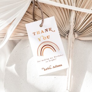 Boho Rainbow Birthday Favor Tags Simple Rainbow Gift Labels - Etsy