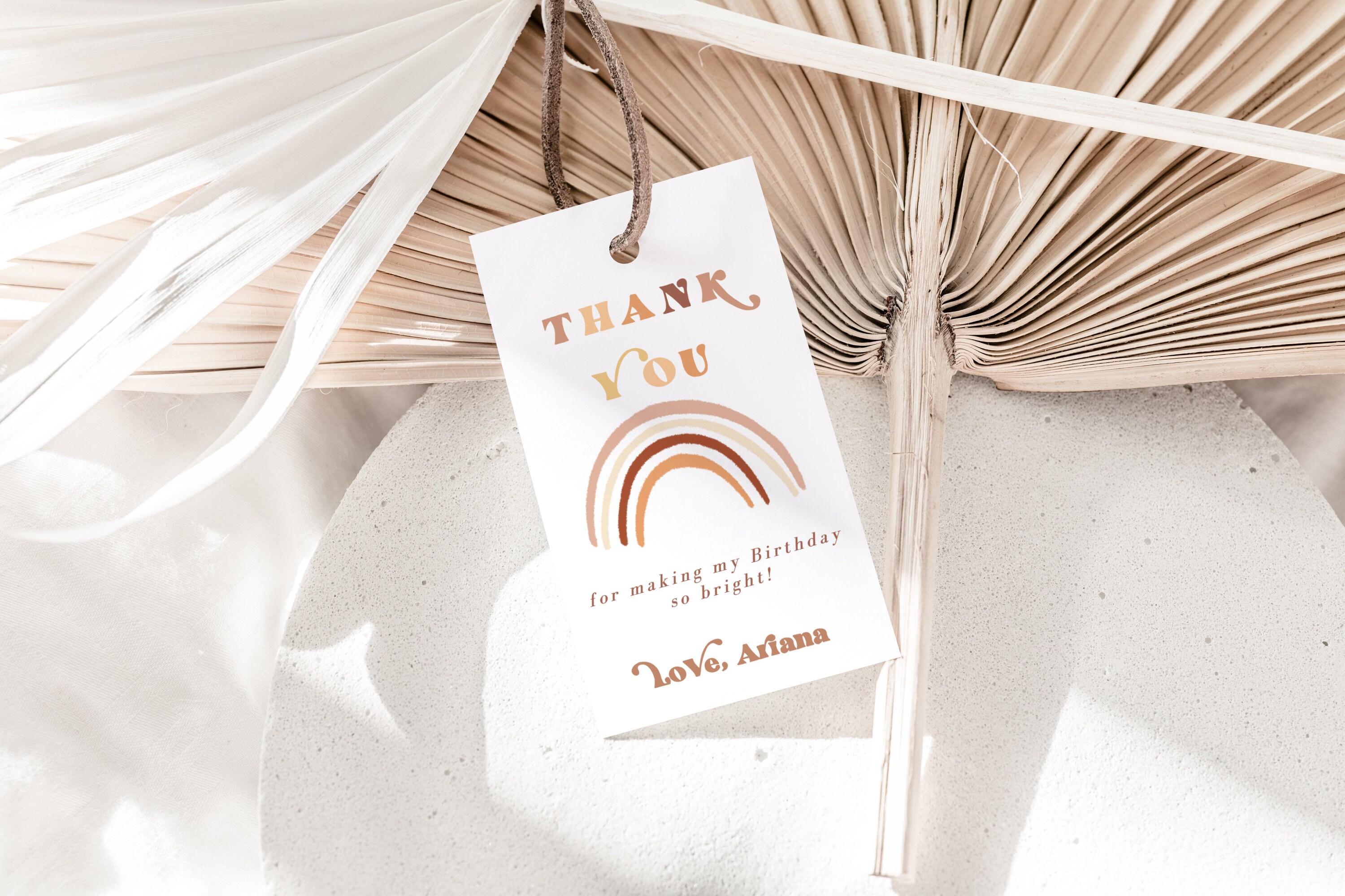 Boho Rainbow Birthday Favor Tags Simple Rainbow Gift Labels - Etsy