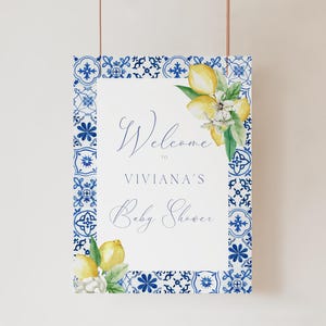 Italian Lemon Baby Shower Welcome Sign Editable, Ciao Bambino Reception ...