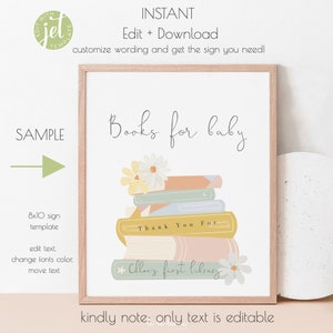 Editable Storybook Custom Sign Template, Book Themed Party Table Poster ...