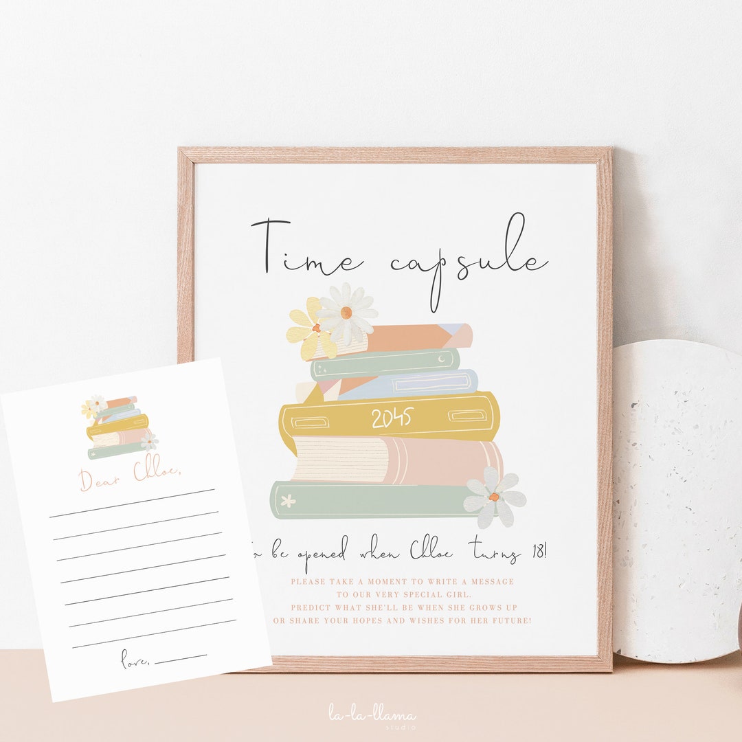 Storybook Time Capsule Template, Book First Birthday Party Keepsake ...