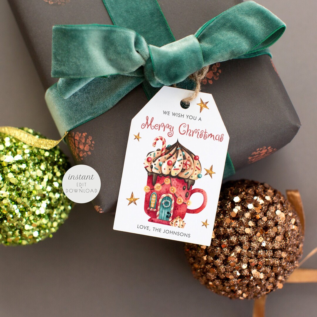 EDITABLE Christmas Tags, Personalised Kids Holiday Gift Tags, Gift ...
