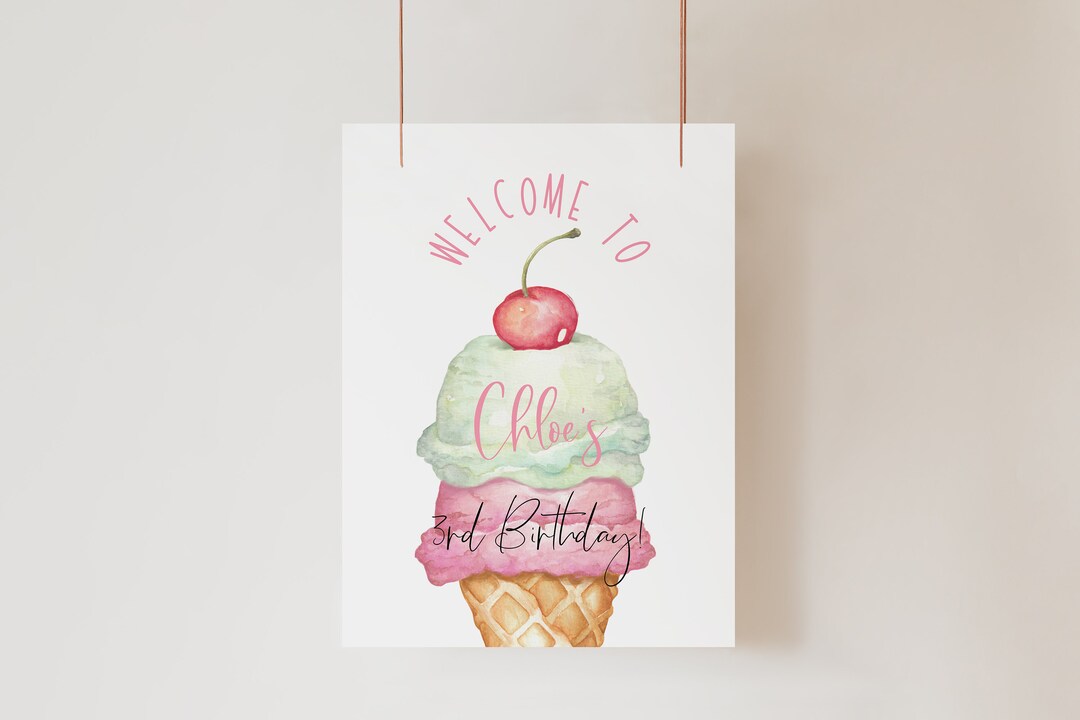 Here's the Scoop Birthday Welcome Sign, Ice Cream Welcome Poster, Scoop ...