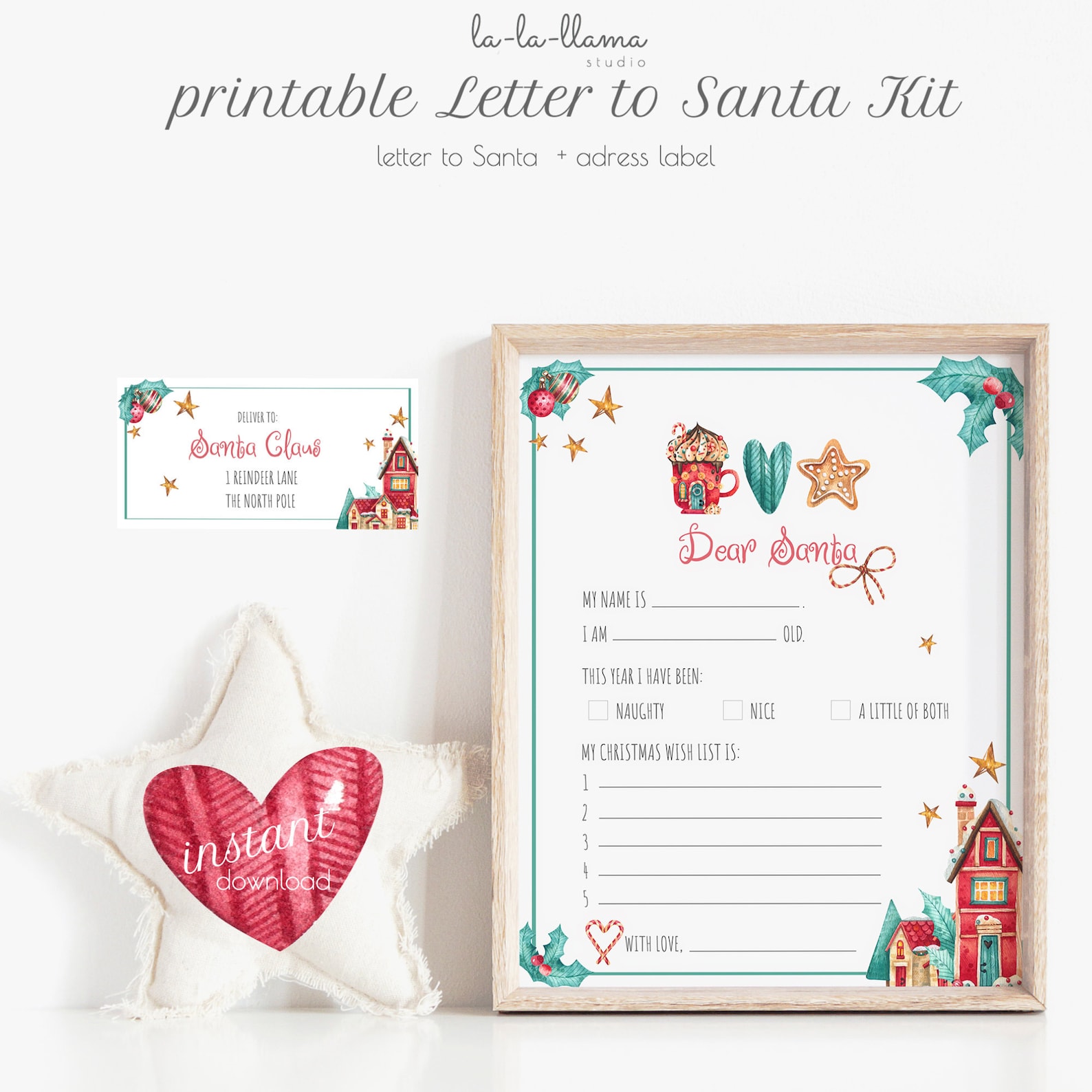 Letter to Santa Kit PRINTABLE Santa Letter With Address - Etsy