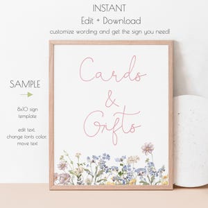 Editable Wildflower Custom Sign Template, Boho Summer Florals First ...