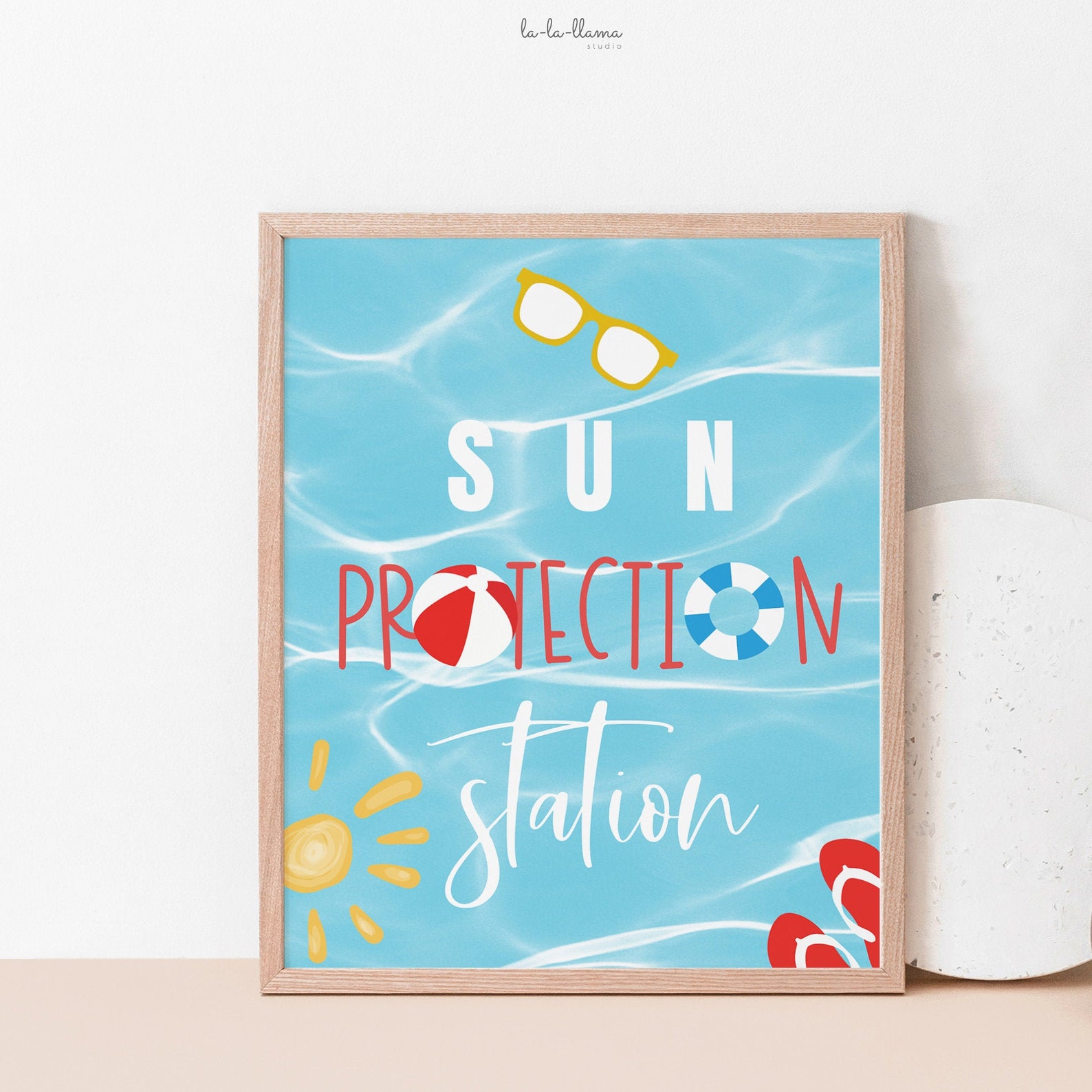 Sun Protection Station Sign Printable Pool Party Table Sign - Etsy