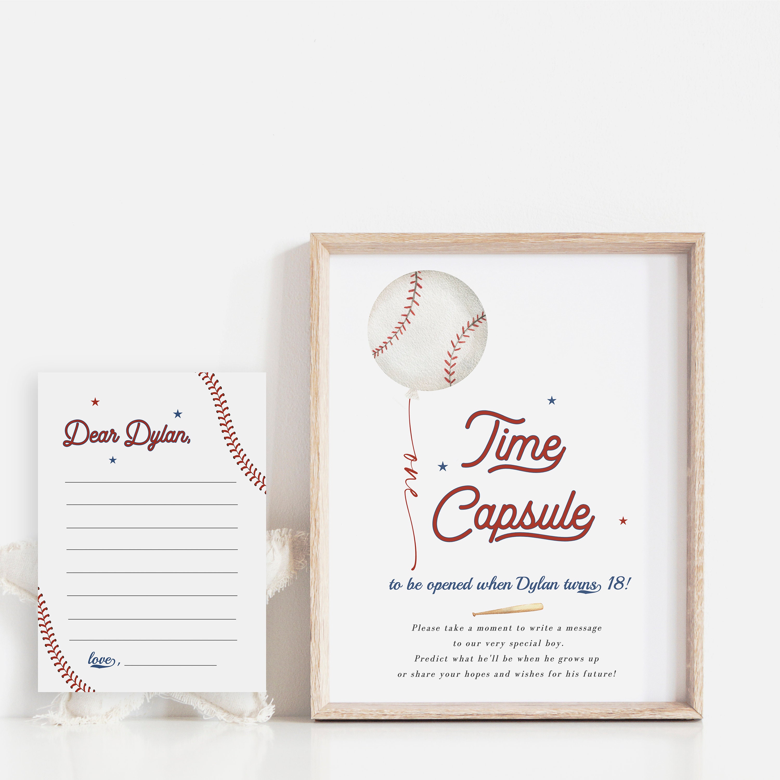 Baseball Time Capsule Template Rookie of the Year First - Etsy