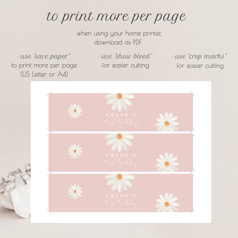 Editable Daisy Water Bottle Labels Daisy Party Decor - Etsy