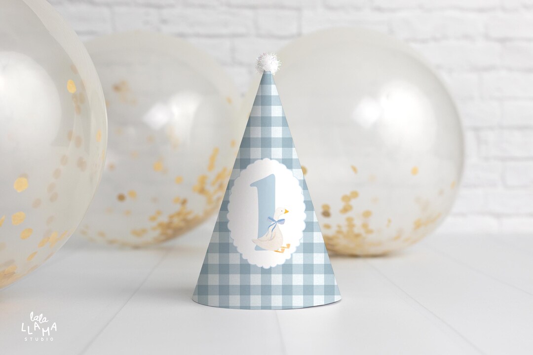 One Silly Goose Party Hat Printable, Geese First Birthday Party Decor ...
