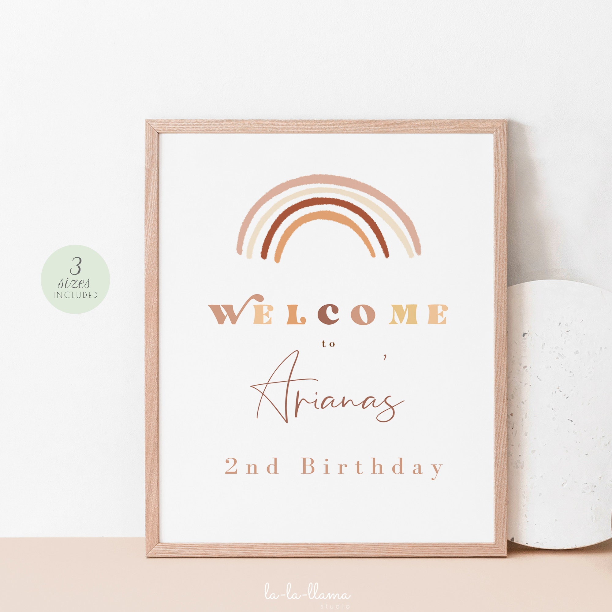 Boho Rainbow Birthday Welcome Sign Rainbow Party Poster | Etsy