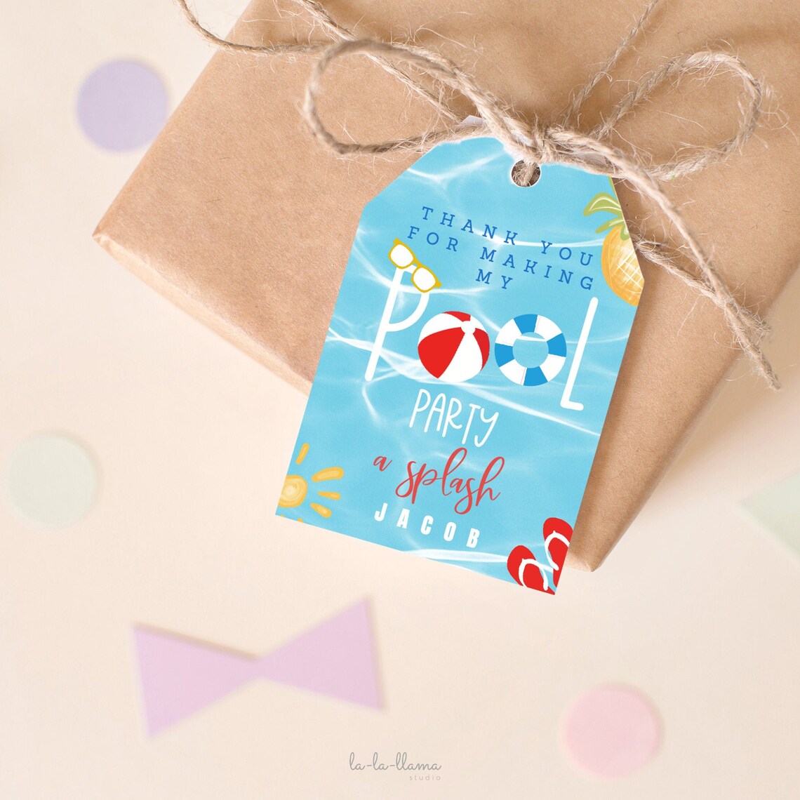 Pool Party Favor Tags Template Splish Splash Birthday Gift - Etsy