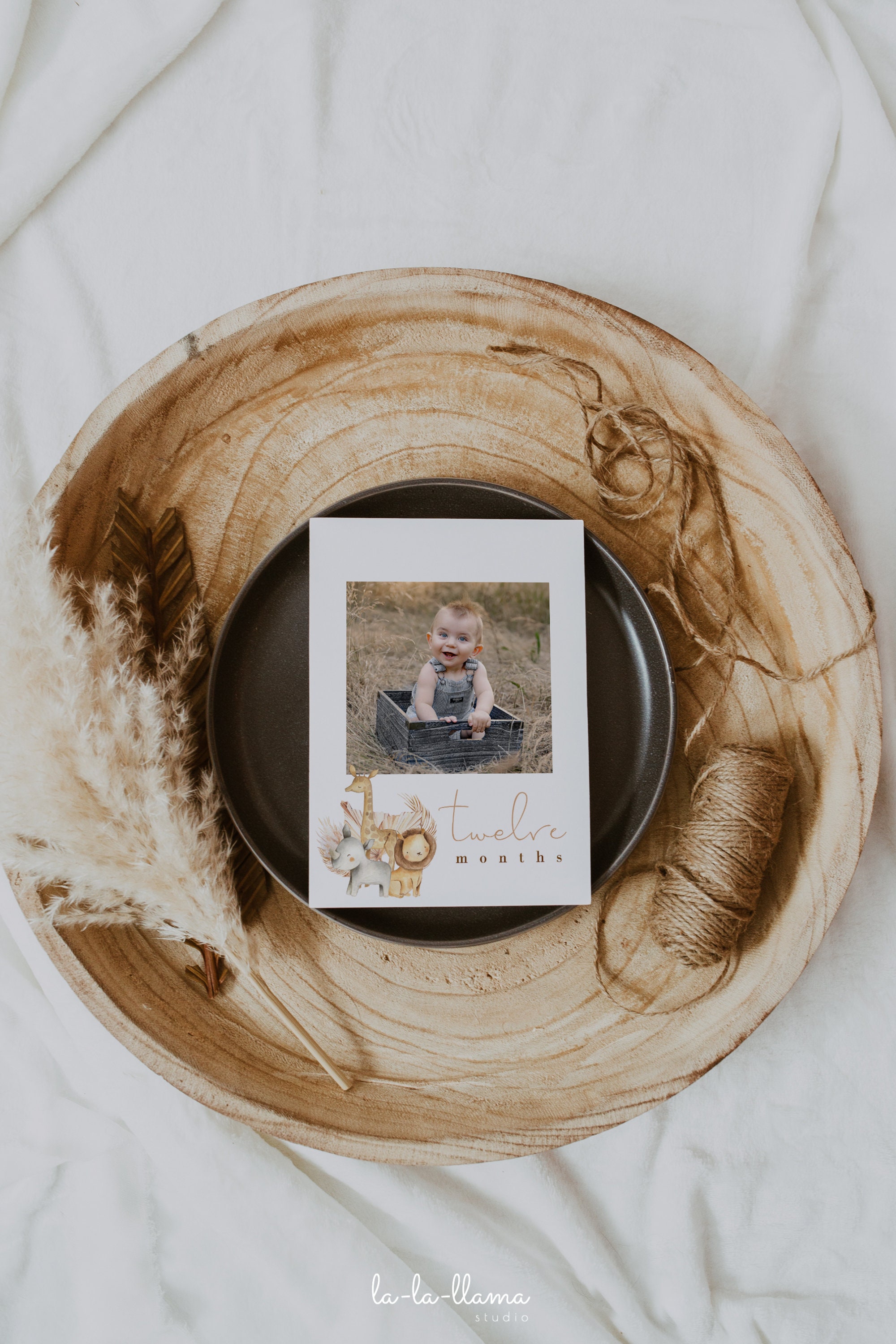 EDITABLE Boho Safari Monthly Photo Banner Wild One Monthly | Etsy