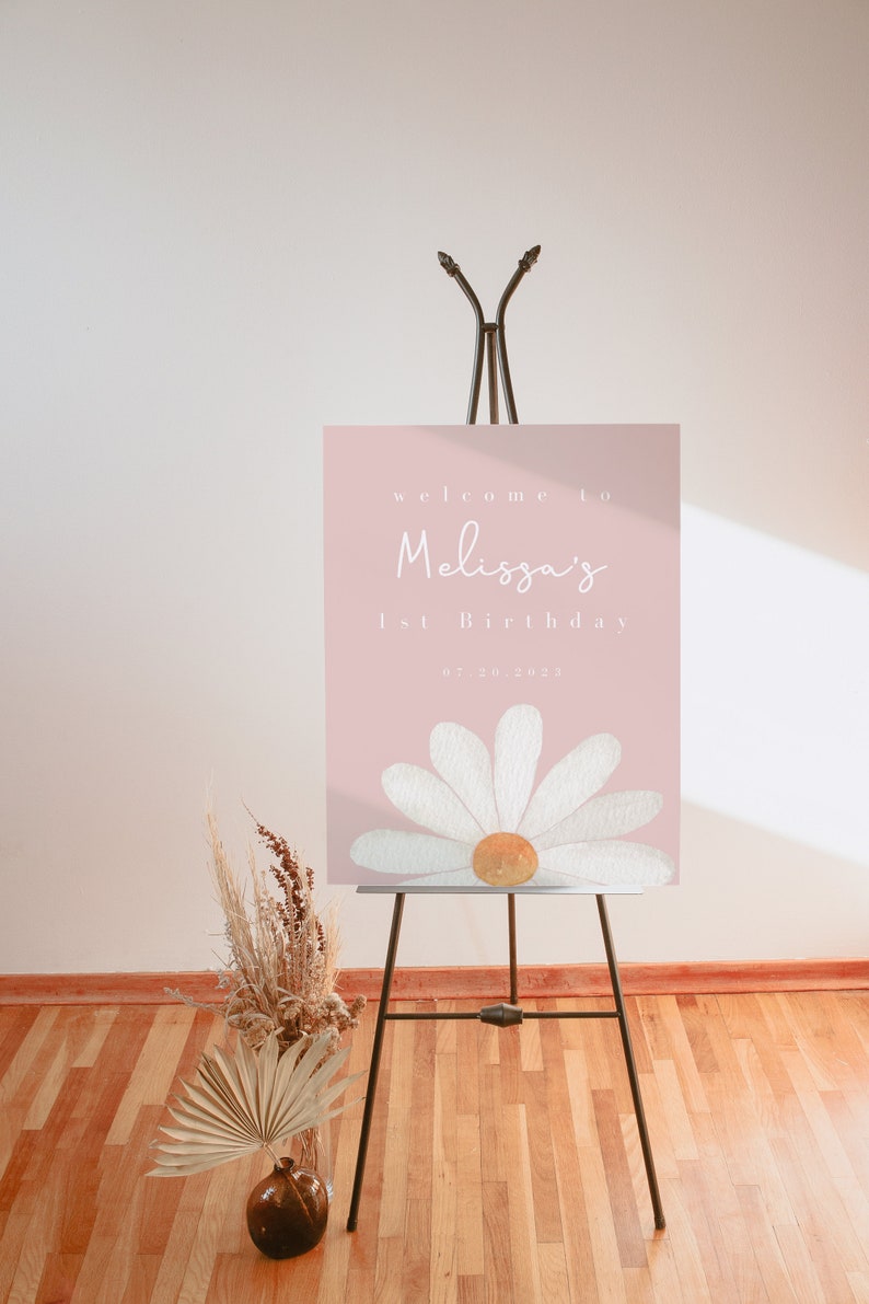 Editable Daisy Birthday Welcome Sign Daisy Party Reception - Etsy