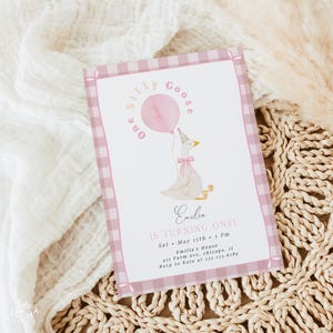 One Silly Goose Birthday Invitation Editable, Goose First Birthday ...