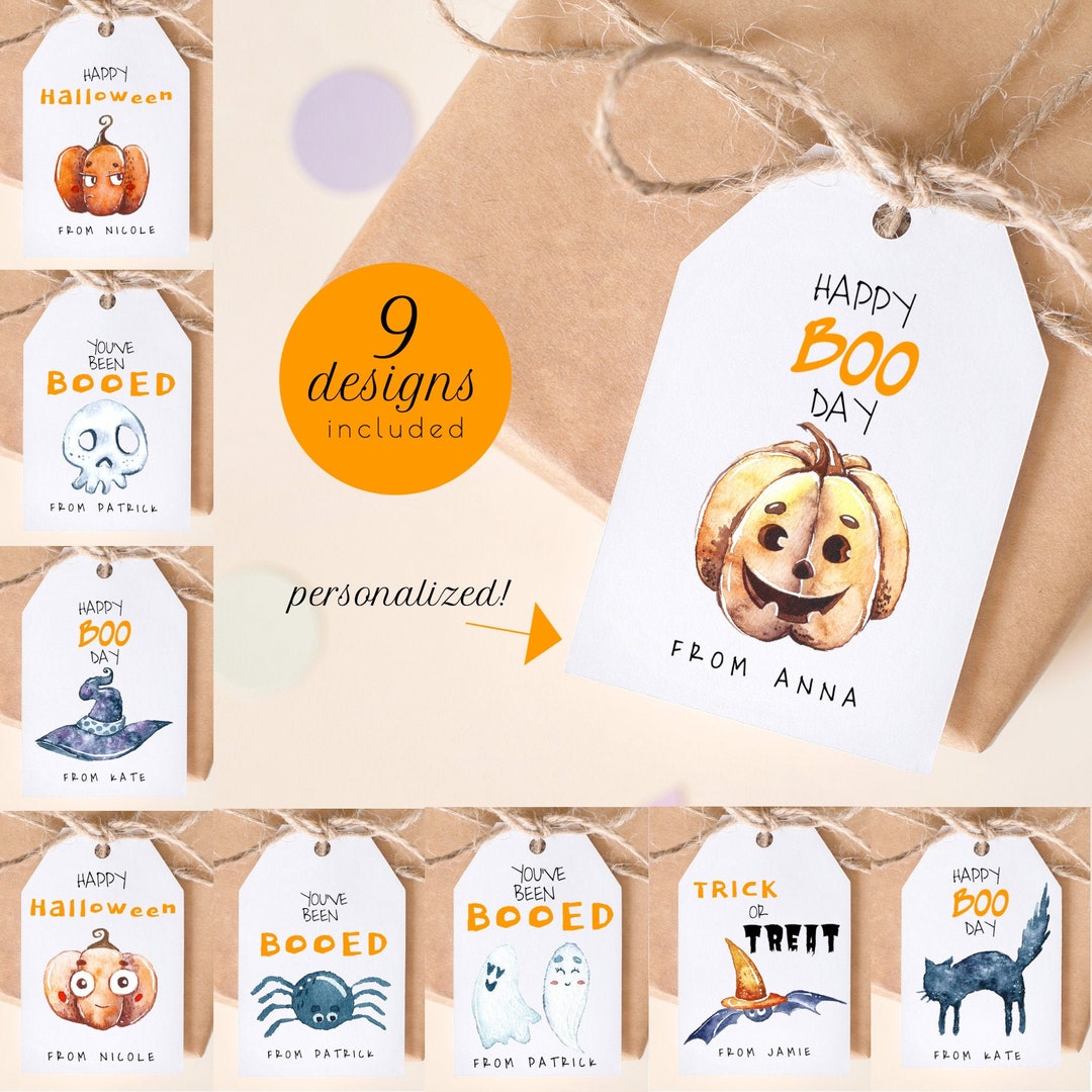EDITABLE Halloween Tags Printable Halloween Decorations - Etsy