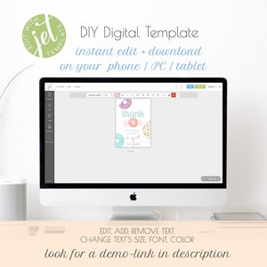 Editable Donut Favor Tags, Printable Donut Thank You, Pastel Donut ...