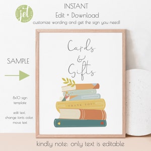 Editable Storybook Custom Sign Boy Template, Book Themed Party Table ...