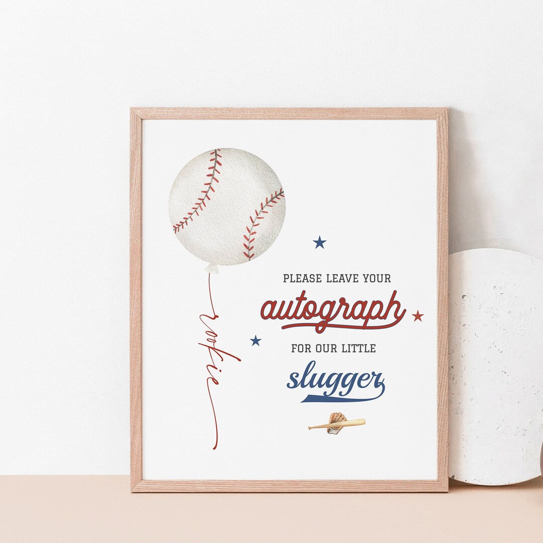 Baseball Leave Autograph Sign Printable, Rookie of the Year Guest Book ...