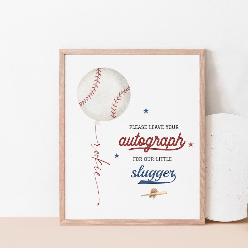 Baseball Leave Autograph Sign Printable Rookie of the Year - Etsy