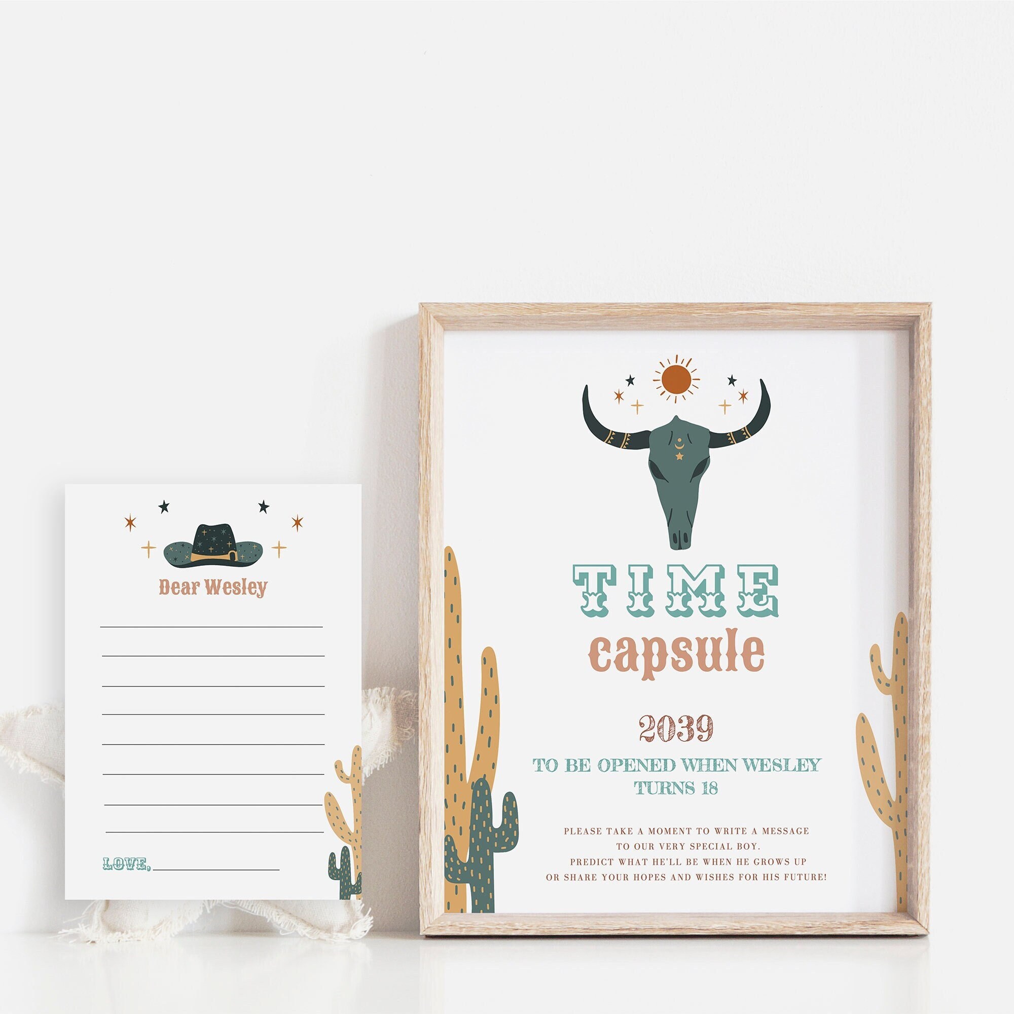 First Rodeo Time Capsule Template Wild West First Birthday - Etsy