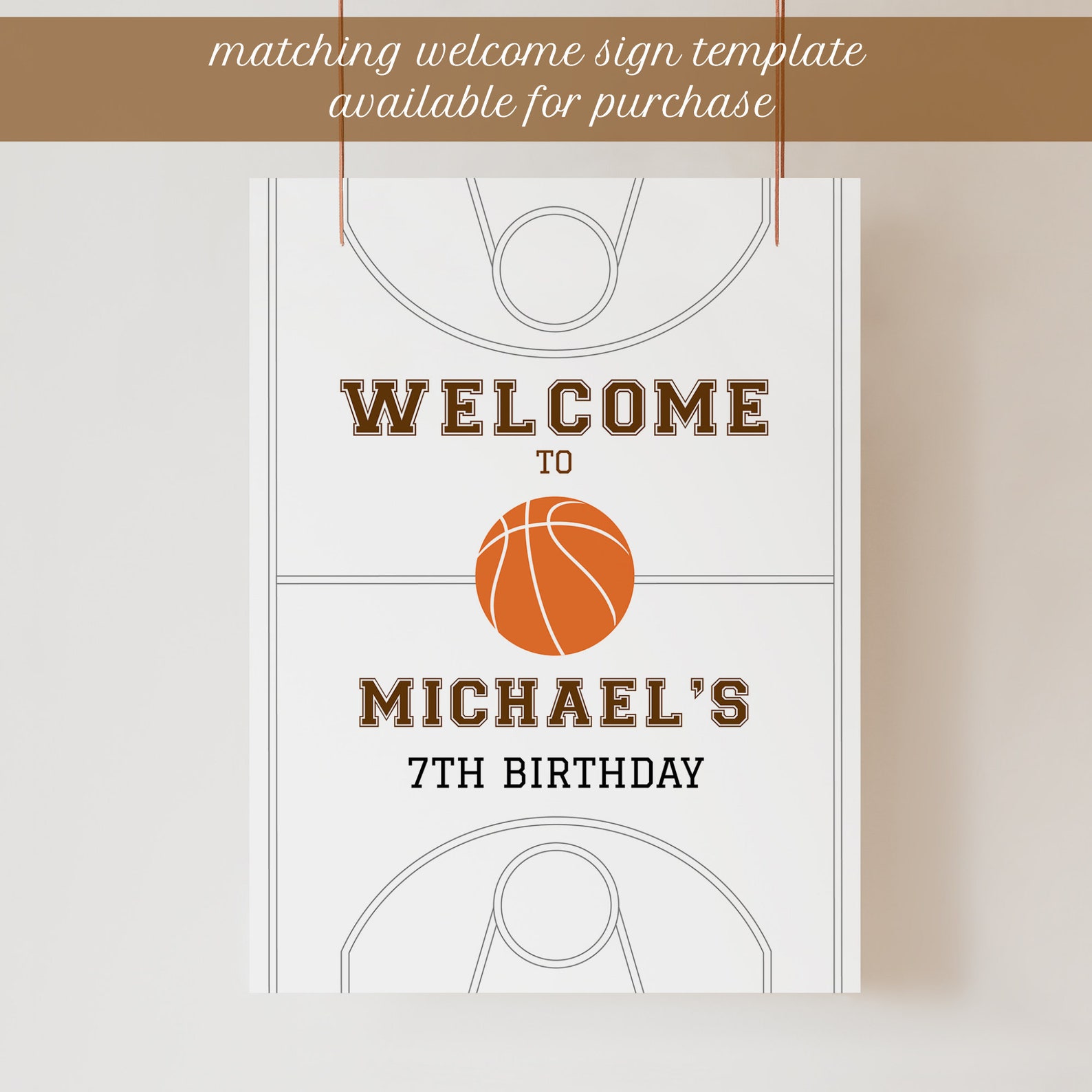 Basketball First Birthday Milestones Sign Printable, Modern Sports ...