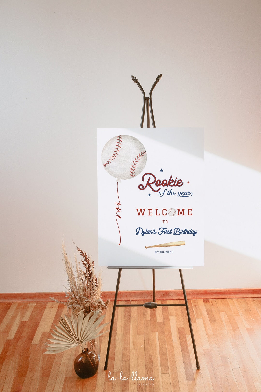 Editable Baseball Birthday Welcome Sign, Baseball Party Poster, Rookie ...