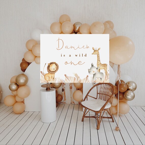 Boho Safari Backdrop Template Muted Wild One Dessert Table - Etsy