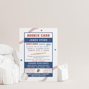 Baseball Player Card Editable, Rookie of the Year Trading Card, 1st ...